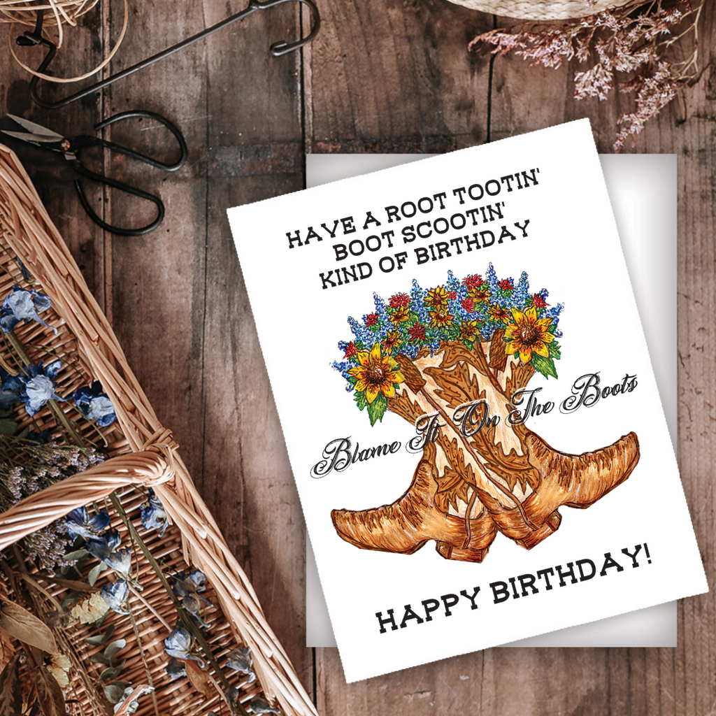 Boot Scootin' Birthday Bash Greeting Card: Greeting Card for a Dance ...