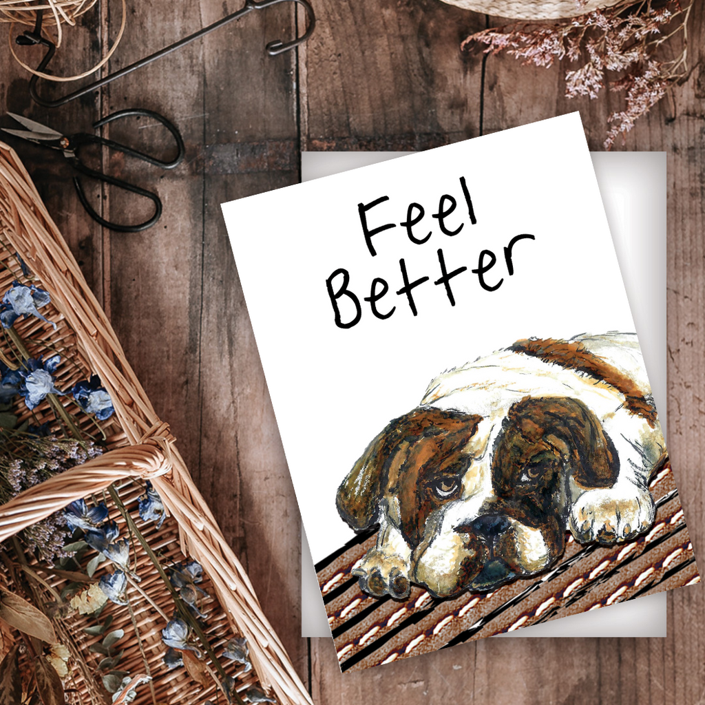Compassionate Feel Better Bulldog Card: Send empathy and compassion ...