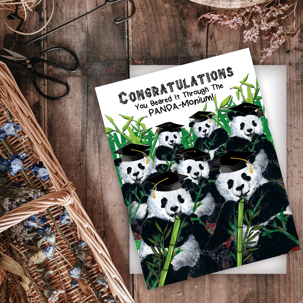 Funny Panda Bear Graduation Greeting Card: Congratulating their ...