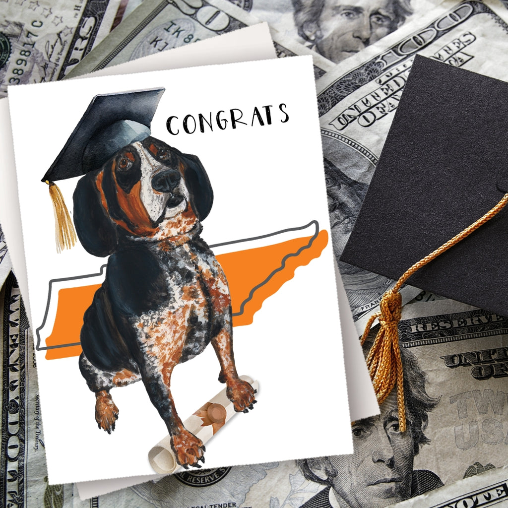 Send Your Congratulations with Tennessee Charm: Hound Dog Graduation ...