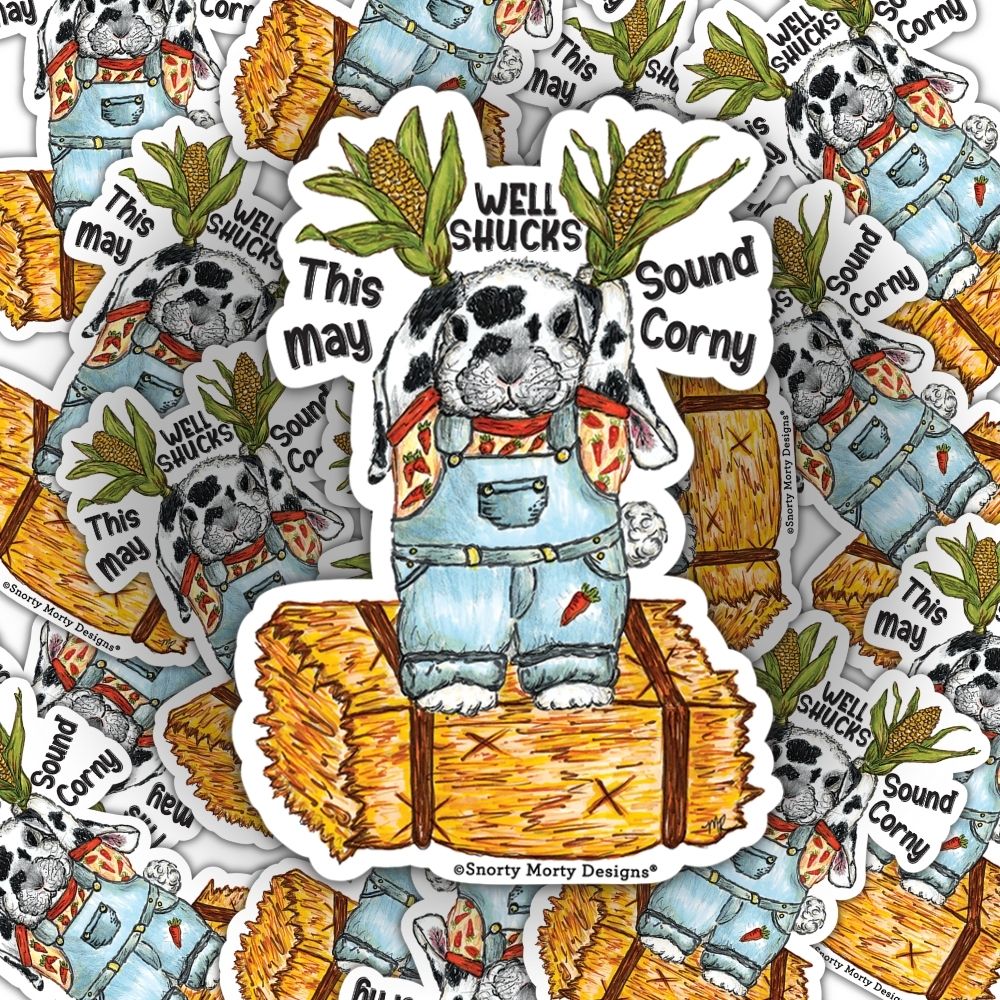 Embrace the Cuteness with our Corny Bunny Farm Sticker: Stick anywhere ...