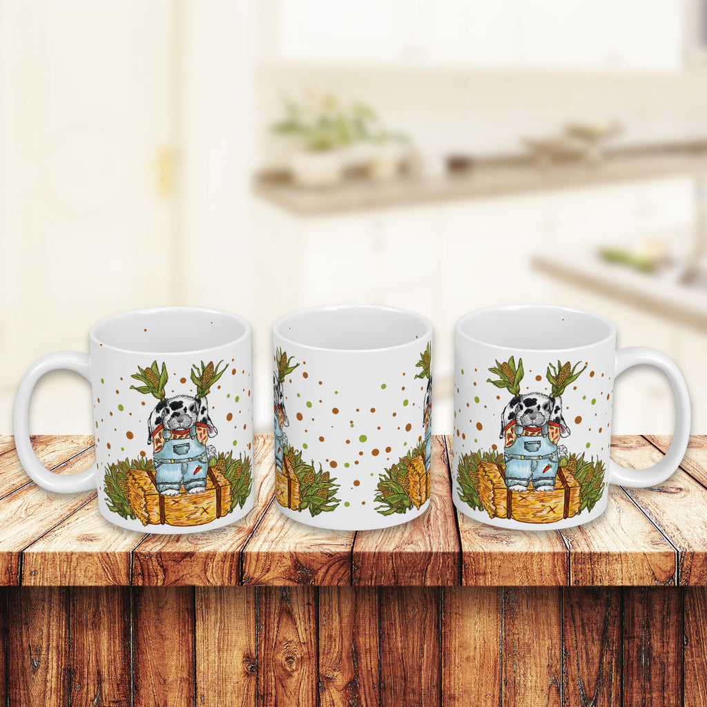 Corny Bunny Mug | Hand-Painted Ceramic Farm Bunny Design – Snorty Morty ...